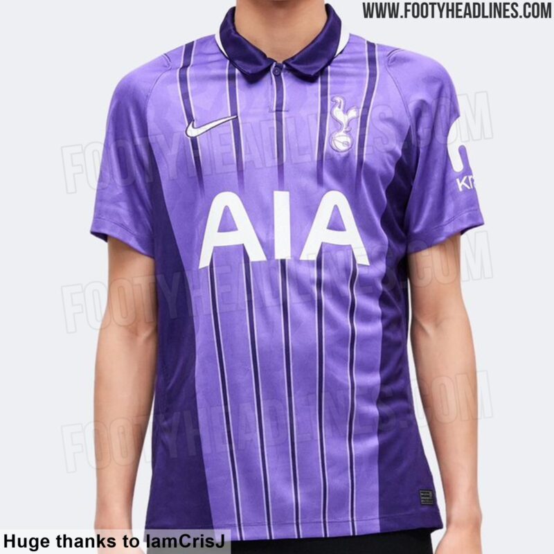 Leaked: Tottenham 2026/27 Third Kit — Purple Pinstripes — 433FC